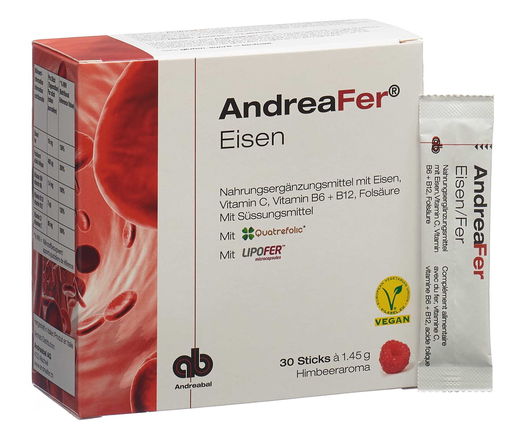 AndreaFer Eisen Sticks mit Vitamin B6 und B12