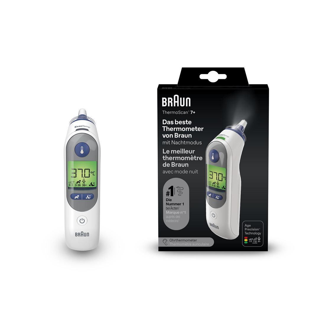 Braun Thermoscan ThermoScan 7 + IRT 6525 mit AgePrecision und Nacht ...
